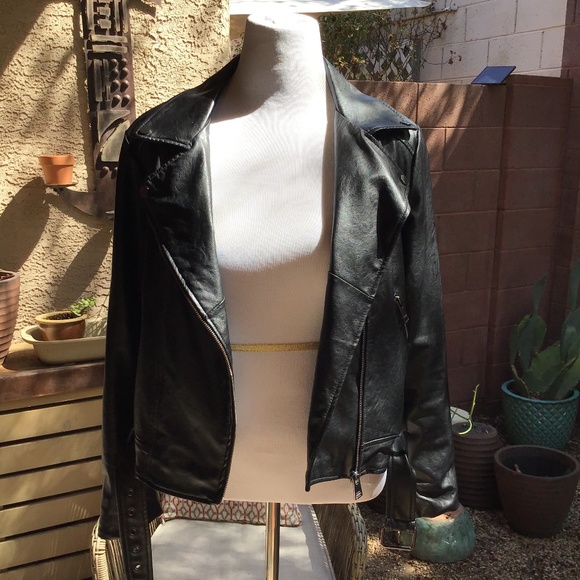 Elodie | Jackets & Coats | Fab Faux Leather Moto Jacket L | Poshmark